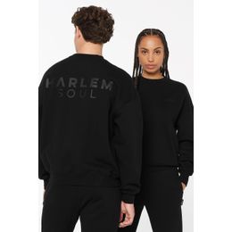 Harlem Soul Damen Sweater, schwarz, Gr. L, bedruckt, Material: 65% Baumwolle, 35% Polyester, Sweatshirts, mit weicher Innenseite