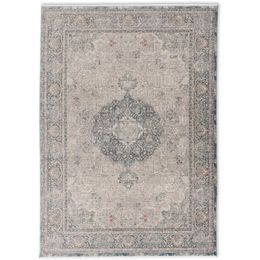 Teppich Astra, B:240cm H:6mm L:340cm, blau, Kunstfaser, Wohnzimmer, Teppiche, "Tropea 243", Kurzflor, leichter Glanz, Vintage, Wohnzimmer, Orient