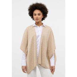 Eterna Damen Strickponcho, beige, 100% Wolle (Merino), Pullover
