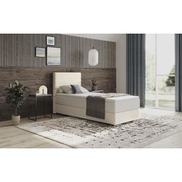 Boxbett MR. COUCH, B:97cm L:211cm, beige, 92% Polyester / 8% Nylon, Komplettbetten, "Stratus 2", inkl. Bettkasten und Matratze