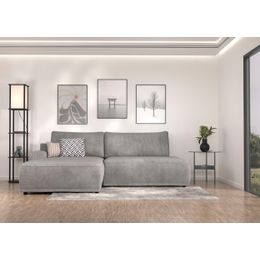 Ecksofa Trendmanufaktur, B:250cm H:82cm T:167cm, blau, 92% Polyester, 8% Polyamide, Wohnzimmer, Sofas, "Fordon II, Schlafsofa mit Bettkasten, Couch