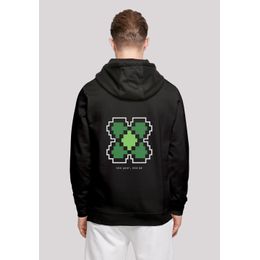 F4NT4STIC Herren Kapuzenpullover "Silvester Happy New Year Pixel Kleeblatt", schwarz, Gr. XS, Obermaterial: 50% Baumwolle, 50% Polyester, Pullover,