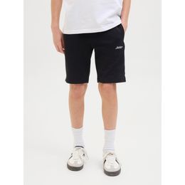 Jack & Jones Jungen Shorts "JPSTGORDON JJBEAU SWEAT SHORTS JNR", schwarz, Gr. 128, JACK & JONES JUNIOR, unifarben, Web, Obermaterial: 80% Baumwolle, 20%