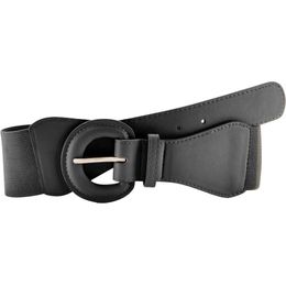 Lascana Damen Tailleng&uuml;rtel "Stretchg&uuml;rtel", schwarz, Gr. 105, Materialmix, G&uuml;rtel, Shaping-Effekt, gro&szlig;e Schlie&szlig;e, f&uuml;r Kleid & Overall, Bauchg&uuml;rtel