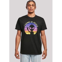 F4NT4STIC Herren T-Shirt "Alien Peace Sunset", schwarz, Gr. L, Obermaterial: 100% Baumwolle, Shirts, Premium Qualität