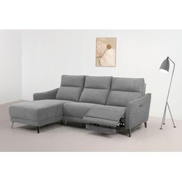 Ecksofa Inosign, B:239cm H:101cm T:91cm, grau, Webstoff 100% Polyester, Wohnzimmer, Sofas, "TAYLER 3-Sitzer, L-Form (Breite 239cm), elektr.