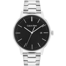 Calvin Klein Herren Quarzuhr "LINKED", silber, Armbanduhren, Armbanduhr, Herrenuhr, Datum, Mineralglas, Edelstahlarmband