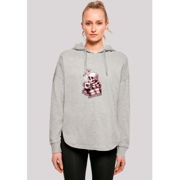 F4NT4STIC Damen Kapuzenpullover "Cozy Winter Skelett", grau, Gr. XS, Obermaterial: 100% Baumwolle, Pullover, Premium Qualit&auml;t