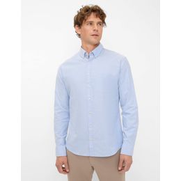 Brax Herren Langarmhemd "Style DANIEL", blau, Gr. S, Web, 97% Baumwolle, 3% Elasthan, Hemden