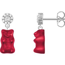 Thomas Sabo Damen Paar Ohrstecker "Thomas Sabo x HARIBO: Ohrstecker mit Goldbär", Silber 925 (Sterlingsilber), rot, Silber 925 (Sterlingsilber),