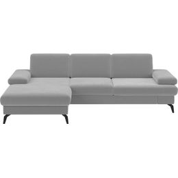 Sit & More Ecksofa SIT & MORE, B:275cm H:82cm T:171cm, grau, 100% Polyester, Wohnzimmer, Sofas, "Morris L-Form, inkl. Sitztiefenverstellung", wahlweise mit