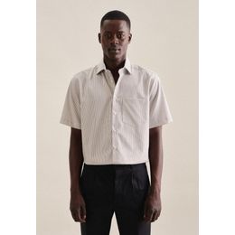 Seidensticker Herren Businesshemd "Regular", beige, Gr. 38, gestreift, 100% Baumwolle, Hemden, Regular Kurzarm Kentkragen Streifen