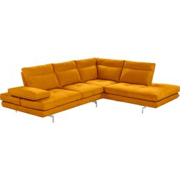 Ecksofa Calia italia, B:288cm H:90cm T:232cm, gelb, Mikrofaser mit Nubuk Optik (100% Polyester), Wohnzimmer, Sofas, "Toby Wing, L-Form,
