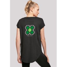 F4NT4STIC Damen T-Shirt "Silvester Happy New Year Pixel Kleeblatt", schwarz, Gr. XS, Obermaterial: 100% Baumwolle, Shirts, Print