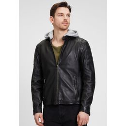 Mauritius Herren Lederjacke "Rylo LAKEV", schwarz, Gr. XXL, kontrastfarbene Details, unifarben, Obermaterial: 100% Schafsleder. Futter: 100%