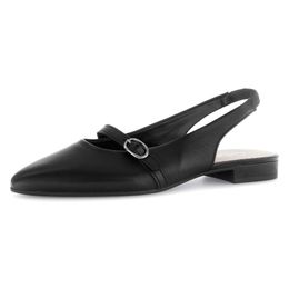 Gabor Damen Slingpumps, Gr. 37, schwarz, Nappaleder, unifarben, Schuhe, Blockabsatz, Abendschuh, Businessschuh, elastisches Fersenriemchen