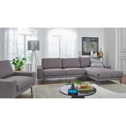 Ecksofa, B:274cm H:85cm T:178cm, braun, CREATION BY ROLF BENZ, Luxus-Microfaser (100% Polyester), Wohnzimmer, Sofas, "CR.450, Designecksofa, L-Form",