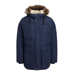 Jack & Jones JACK & JONES Herren Outdoorjacke "JJDAVID PARKA JACKET", blau, Gr. S, unifarben, Web, Obermaterial: 100% Polyester, Jacken