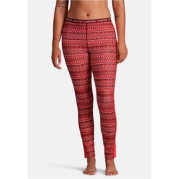 KARI TRAA Damen Stoffhose "Lune", rot, Gr. XL, Jacquardmuster, 91% Polyester, 9% Elasthan, Hosen, mit aufgerautem Innenmaterial