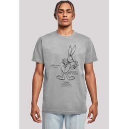 F4NT4STIC Damen T-Shirt "Looney Tunes Bugs Bunny White Belly", grau, Gr. M, Obermaterial: 100% Baumwolle, Shirts, Print