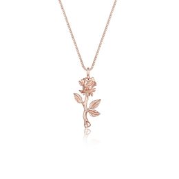 Elli Damen Kette mit Anhänger "Vintage Anhänger Rose 925 Sterling Silber", 45, ohne Stein, Silber 925 (Sterlingsilber), L: 45, rosa, Silber 925