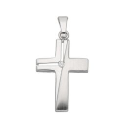 Adelia´s ADELIA ́S Damen Kreuzanhänger "Damen & Herren 925 Silber Kreuz Anhänger mit Zirkonia", Silber 925 (Sterlingsilber), silber, Silber 925