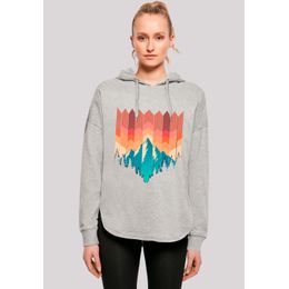 F4NT4STIC Damen Kapuzenpullover "Berg Sonnenuntergang Geometrisch", grau, Gr. XS, Obermaterial: 100% Baumwolle, Pullover, Premium Qualit&auml;t