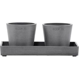 Blumentopfuntersetzer Ecopots, B:10cm H:2,5cm T:10cm, grau, Kunststoff, Untersetzer, "DISPLAY PLATTER", f&uuml;r Ecopots Amsterdam, BxTxH: 10x10x2,5 cm