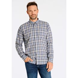 Bison Herren Flanellhemd "Bison Freizeithemd", blau, Gr. M, Obermaterial: 100% Baumwolle, Hemden