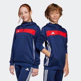 Mädchen Kapuzensweatshirt "TIRO ES SW HD Y", blau, Gr. 128, adidas Performance, Obermaterial: 100% Polyester, Sweatshirts