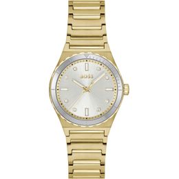 Quarzuhr BOSS "CANDOR LADIES SPORT", gold (goldfarben), Armbanduhren, Damen, Quarzuhr, Armbanduhr, Damenuhr, Edelstahlarmband, analog, Glassteine