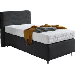 Boxspringbett, B:105cm L:210cm, schwarz, Westfalia Schlafkomfort, Bezug Bett: Microvelours (100% Polyester) oder Feinstruktur (100% Polyester);Bezug