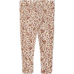 Wheat Mädchen Leggings "Wool Leggings Agi", Gr. 68, rosa, Strick, Obermaterial: 100% Wolle, bedruckt, geblümt, Hosen