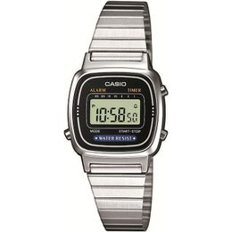 CASIO VINTAGE Damen Chronograph, silber, Armbanduhren, Quarzuhr, Armbanduhr, Damenuhr, Digitaluhr, Datum, Edelstahlarmband