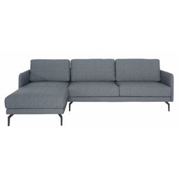 Ecksofa, B:234cm H:85cm T:178cm, blau, CREATION BY ROLF BENZ, Chenille COCO (72% Polyester 15% Baumwolle 13% Polyacryl), Wohnzimmer, Sofas, "CR.450,