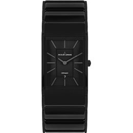 Keramikuhr Jacques Lemans "Dublin", schwarz (schwarz, schwarz), Armbanduhren, Damen, Quarzuhr, Armbanduhr, Damenuhr, Herrenuhr, Datumsanzeige,analog