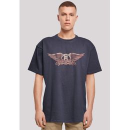 F4NT4STIC Herren T-Shirt "Aerosmith Rock Band Logo", blau, Gr. S, Obermaterial: 100% Baumwolle, Shirts, Premium Qualität, Rock-Musik, Band