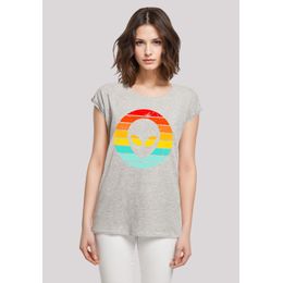 F4NT4STIC Damen T-Shirt "Alien Retro Sonnenuntergang", grau, Gr. XXL, Obermaterial: 100% Baumwolle, Shirts, Premium Qualit&auml;t