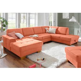 Wohnlandschaft Home Affaire, B:340cm H:86cm T:224cm, orange, Luxus-Microfaser (100% Polyester);Luxus-Microfaser ALTARA NUBUCK (100%