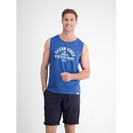 Lerros Herren Muskelshirt "Lerros Herren Tanktop mit Brustprint", blau, Gr. M, 100% Baumwolle, Shirts