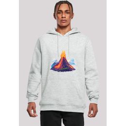 F4NT4STIC Herren Kapuzenpullover "Vulkanausbruch", grau, Gr. XS, Obermaterial: 65% Baumwolle, 35% Polyester, Pullover, Premium Qualit&auml;t