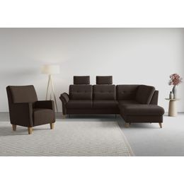 Sit & More Ecksofa SIT & MORE, B:250cm H:90cm T:226cm, braun, Wohnzimmer, Sofas, "Göteborg", inkl. Sitztiefenverstellung, wahlweise mit Bettfunktion & Bettkasten