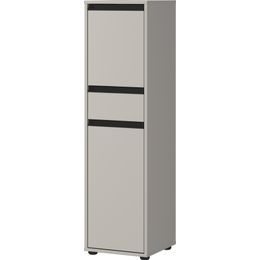 Midischrank Germania, B:33cm H:121cm T:34cm, grau, Spanplatte, Badezimmer, Schr&auml;nke, "Lemont", mit T&uuml;r- und Schubladend&auml;mpfung