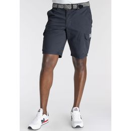 DELMAO Herren Cargoshorts, blau, Gr. 32, unifarben, Web, Obermaterial: 98% Baumwolle, 2% Elasthan, Hosen, mit Details