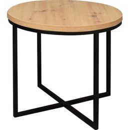 M&auml;usbacher Couchtisch M&Auml;USBACHER, H:50,5cm, braun, Wohnzimmer, Tische, "Couchtisch rund", Couchtisch rund Durchmesser 60cm, Metallgestell