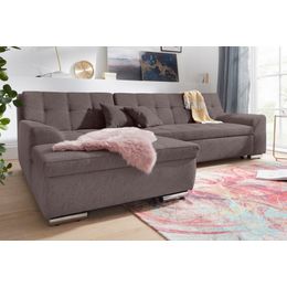 Ecksofa DOMO collection, B:267cm H:83cm T:178cm, grau, Struktur weich (100% Polyester);Luxus-Microfaser (100% Polyester);Struktur (100% Polyester),