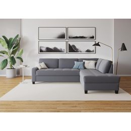 Ecksofa DOMO collection, B:243cm H:84cm T:209cm, grau, Struktur fein (100% Polyester);Luxus-Microfaser (100% Polyester);Luxus-Microfaser in