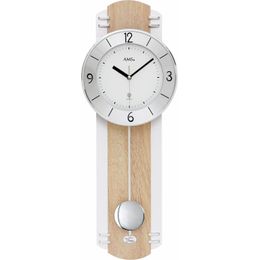 AMS Damen Funk-Pendelwanduhr "F5291", B/H/L: 7cm x 60cm x 22cm, braun, Wanduhren, Quarzuhr,Holzgeh&auml;use,Esszimmer,Wohnzimmer,Made in Germany