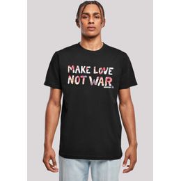 F4NT4STIC Damen T-Shirt "WOODSTOCK Make Love Not War Floral", schwarz, Gr. M, Obermaterial: 100% Baumwolle, Shirts, Herren,Premium