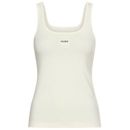HUGO UNDERWEAR Damen Trägertop "VEST RED LABEL", Gr. L, beige, Jersey, Obermaterial: 93% Baumwolle, 7% Elasthan, Tops, mit rotem Labelaufnäher